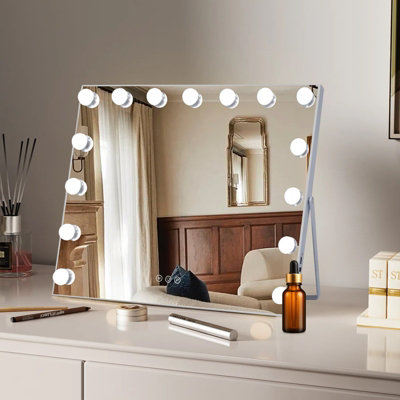 Hollywood Vanity Makeup Mirror, 15 LED Bulbs, 3 Light Modes, Smart ...