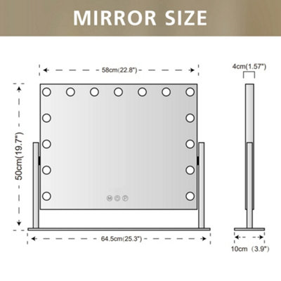 makeup mirror dimensions