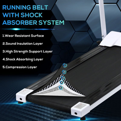 HOMCOM 1-10Km/h Folding Treadmill Home Running Fitness Machine w ...