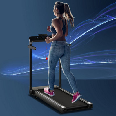 HOMCOM 1.85HP Foldable Electric Treadmill Fitness Safety Lock LED ...