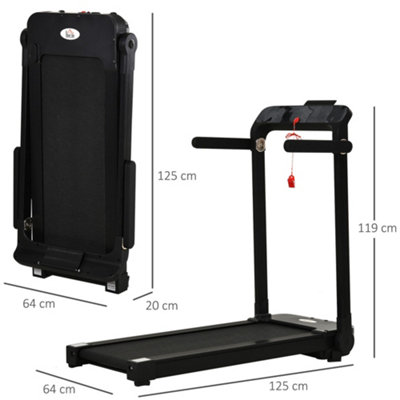 HOMCOM 1.85HP Foldable Electric Treadmill Fitness Safety Lock LED ...