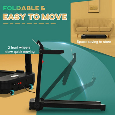 HOMCOM 1.85HP Foldable Electric Treadmill Fitness Safety Lock LED ...