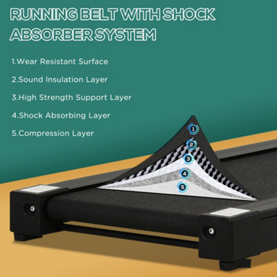 HOMCOM 1.85HP Foldable Electric Treadmill Fitness Safety Lock LED ...