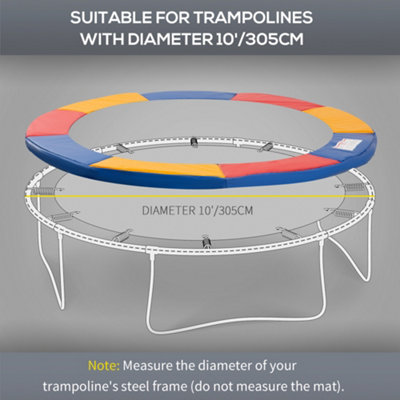 HOMCOM 10ft Trampoline Accessories Surround Pad Spring Cover Padding Multi