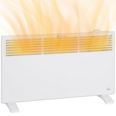 HOMCOM 1500W Panel Heater, Low Energy Electric Heater for Home, White