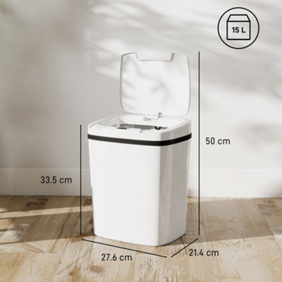 HOMCOM 15L Sensor Bin, Automatic Touchless Kitchen Bin, Battery Operated