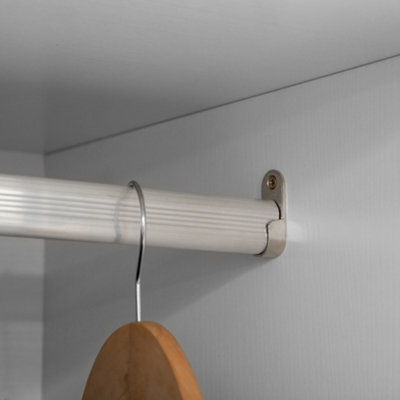 HOMCOM 2 Door Wardrobe White Wardrobe with Drawers and Hanging Rod for ...