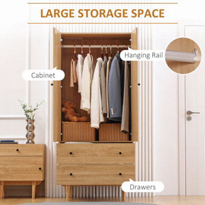 Wardrobe with drawers and hanging space store