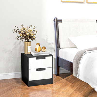 HOMCOM 2 Drawer Bedside Tables Set of 2 with Storage Nightstands for ...
