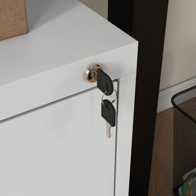 HOMCOM 2 Drawer Filing Cabinet Steel File Cabinet for A4 Letter Size Cream