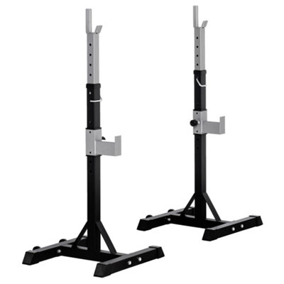 HOMCOM 2 Pairs Barbell Squat Rack Portable Stand Weight Lifting Bench w ...