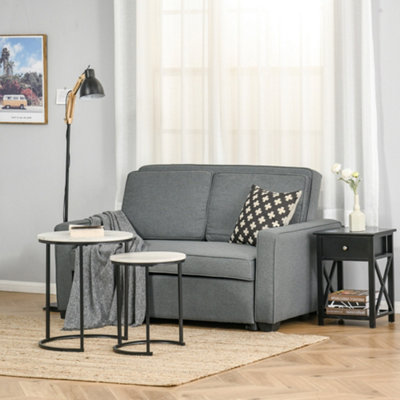 HOMCOM 2 Seater Sofa Bed Click Clack Couch Sleeper for Living Room Grey