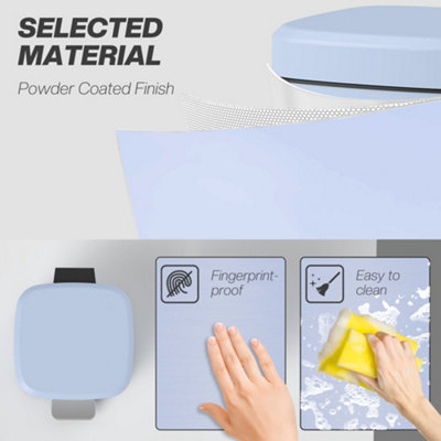 HOMCOM 20L Kitchen Pedal Bin, Metal Rubbish Bin with Soft-close Lid ...