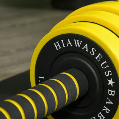 HOMCOM 25KG Barbell & Dumbbell Set Fitness Exercise Home Gym Plate Bar ...