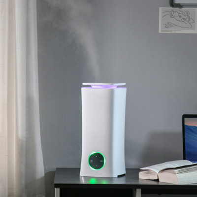 HOMCOM 2L Cool Mist Humidifier Ultrasonic Air Humidifier 7-Colour ...