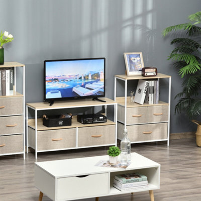 HOMCOM 3 Drawer Storage Chest Unit Home w/ Shelves Home Living Bedroom ...