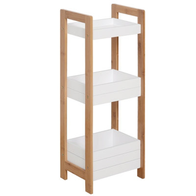 HOMCOM 3-Tier Bathroom Rack Organizer Storage Shelf Rack Free Standing ...