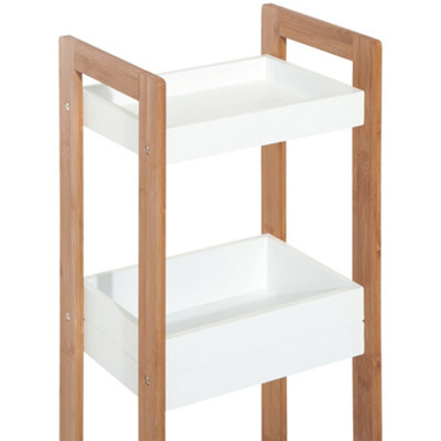 HOMCOM 3-Tier Bathroom Rack Organizer Storage Shelf Rack Free Standing ...