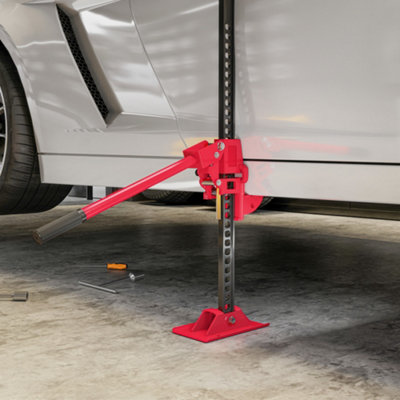 HOMCOM 33" 3 Tonne High Lift Farm Jack for 4x4 Tractors Trucks, Red