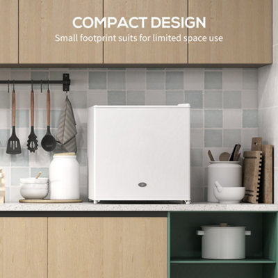 HOMCOM 35L Tabletop Freezer with Removable Wire Shelf and Two Keys, White