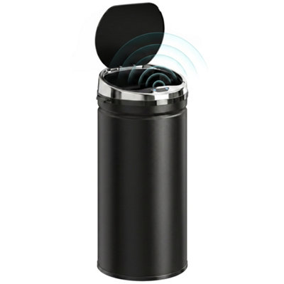 HOMCOM 42L Sensor Bin, Stainless Steel Kitchen Bin with, Soft Close, Black