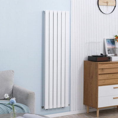 HOMCOM 46 x 160cm Vertical Radiators, Water-filled, White