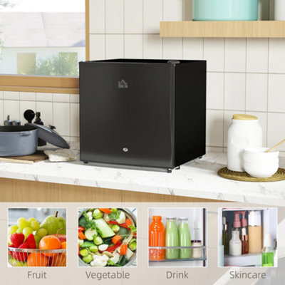 HOMCOM 46L Counter Top Fridge Mini Fridge with Lock Chiller Box Black