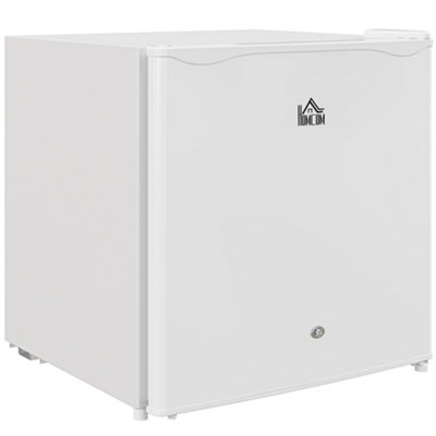 HOMCOM 46L Counter Top Fridge Mini Fridge with Lock Chiller Box Cream White