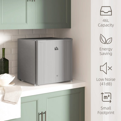 HOMCOM 46L COUNTER TOP FRIDGE MINI FRIDGE WITH LOCK CHILLER BOX GREY