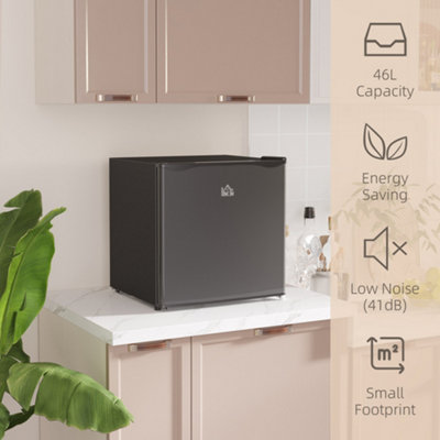 HOMCOM 46L Counter Top Fridge with Chiller Box Mini Fridge for Bedrooms Black