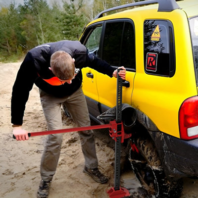 HOMCOM 48" 3 Tonne High Lift Farm Jack for 4x4 Tractors Trucks, Red