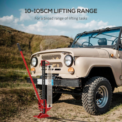 HOMCOM 48" 3 Tonne High Lift Farm Jack for 4x4 Tractors Trucks, Red