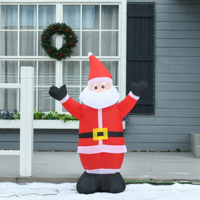 HOMCOM 4ft Inflatable Christmas Santa Claus Xmas Decoration 1 LED ...