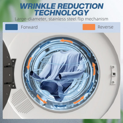 HOMCOM 4kg Portable Vented Tumble Dryer Machine with Timer, 6 Heat Settings