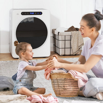 HOMCOM 4kg Portable Vented Tumble Dryer Machine with Timer, 6 Heat Settings