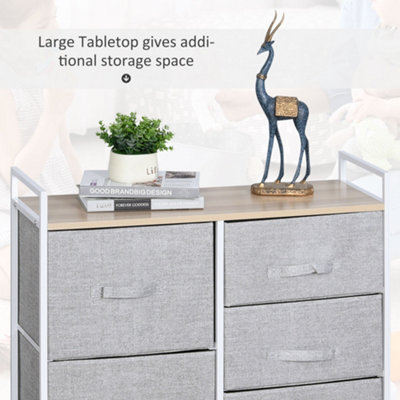 HOMCOM 5 Drawer Linen Basket Storage Unit Home Organisation w/ Shelf ...