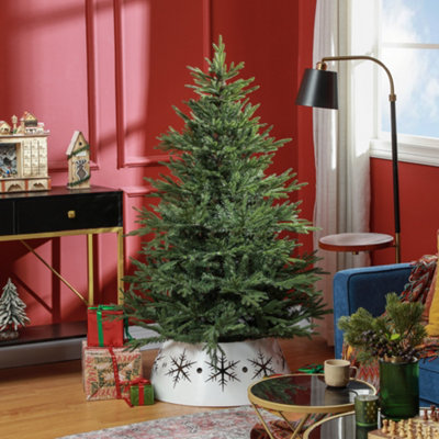 HOMCOM 5 Foot Artificial Christmas Tree with Realistic Hinged Branches ...