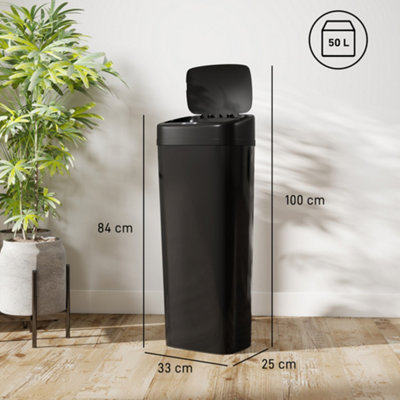 HOMCOM 50L Sensor Bin, Stainless Steel Slim Kitchen Bin, Fingerprint-Proof