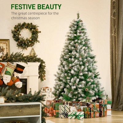 HOMCOM 6FT Artificial Christmas Tree Xmas Indoor Decoration, Automatic Open