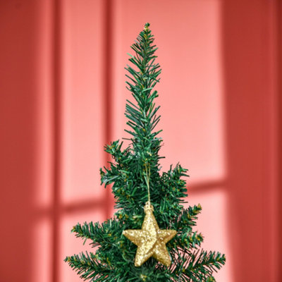 HOMCOM 6FT Pencil Artificial Christmas Tree with Solid Stand Tips Green
