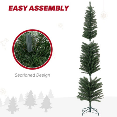 HOMCOM 7 Foot Artificial Pencil Christmas Tree with Branches, Green