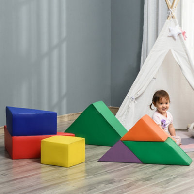 HOMCOM 7 PCS KIDS SOFT FOAM PUZZLE PLAY BLOCKS SET LEARNING TODDLER ...