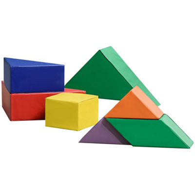 HOMCOM 7 Piece Kids Soft Foam Puzzle Play Set Interlocking Toddler ...