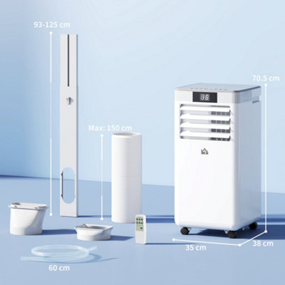 HOMCOM 7000 BTU Mobile Air Conditioner Indoor Portable AC Unit w/ RC, White