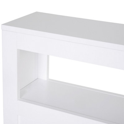 HOMCOM 72x16cm Narrow Bathroom Storage Unit 2 Drawers Open Top 4 Wheels ...