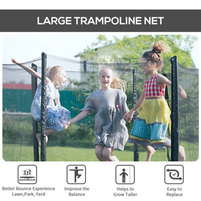 HOMCOM 8' Trampoline Bounce Safety Fence Round Trampoline Enclosure Net ...