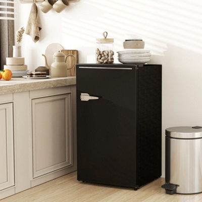 HOMCOM 85L Freestanding Under Counter Fridge with Chiller Box, Black