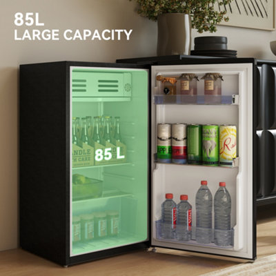 HOMCOM 85L Freestanding Under Counter Fridge with Chiller Box, Black