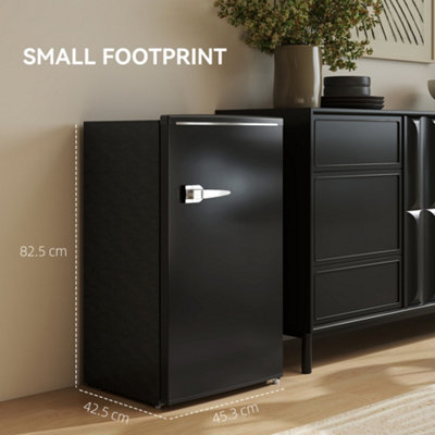 HOMCOM 85L Freestanding Under Counter Fridge with Chiller Box, Black