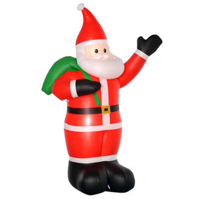 HOMCOM 8ft Lighted Christmas Inflatable Santa Claus Gift Bag Yard ...